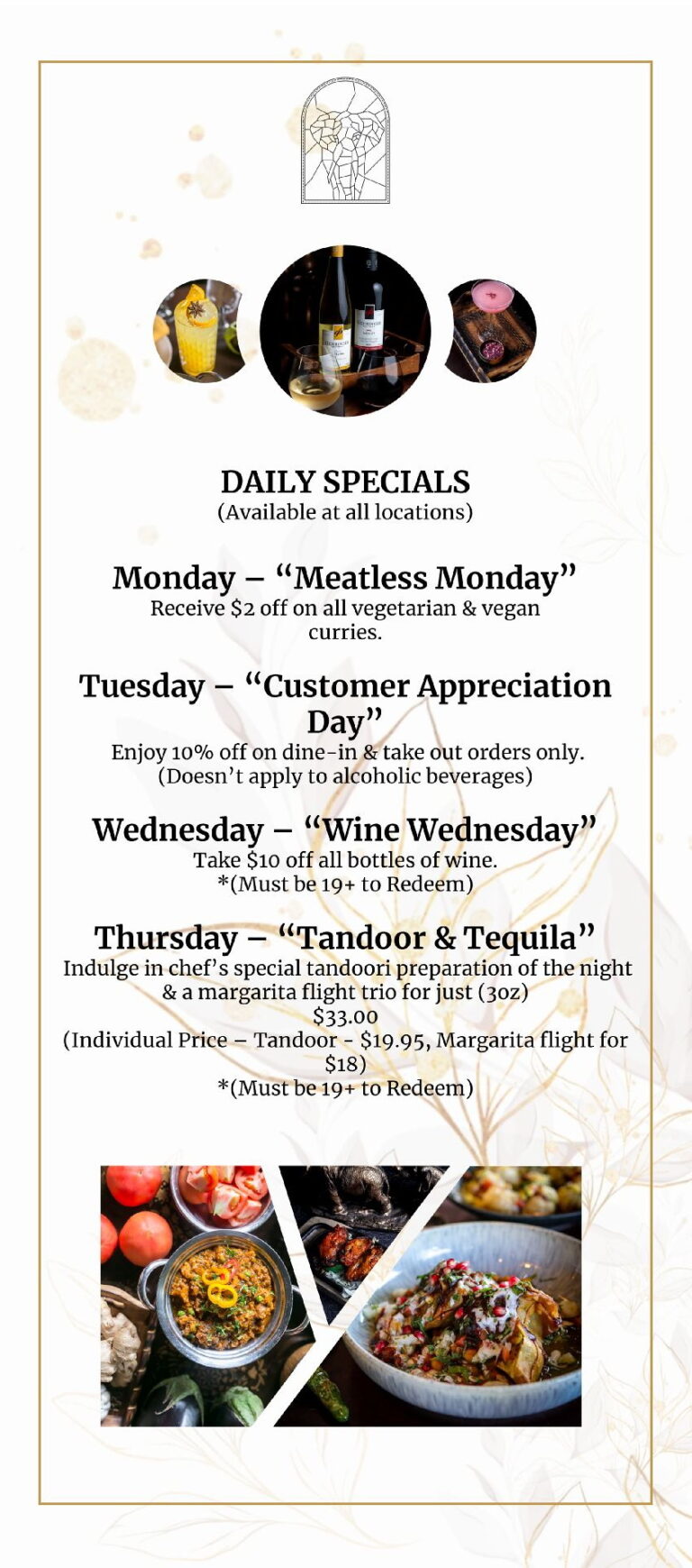 Sula Indian Restaurant Menus | Commercial Drive, Main, Davie